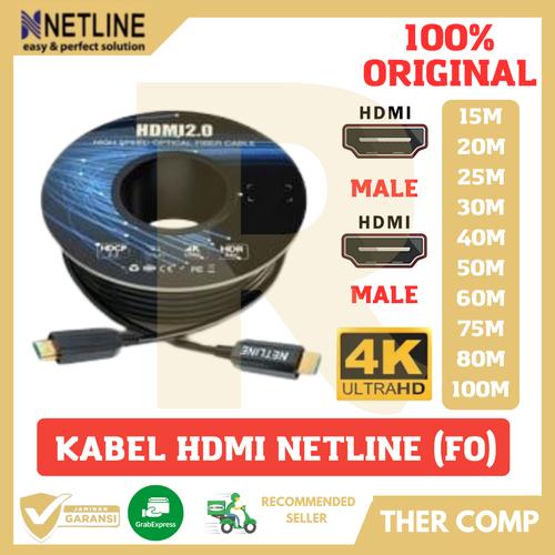 Jual Kabel HDMI FO Fiber Optic 2.0 4K 15m 20m 25m 30m 40m 50m 75m 80m 100m NETLINE - 80m ...
