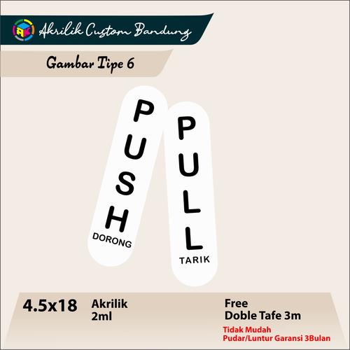 Promo akrilik signage push full tipe 6 Sticker - tulisan hitam, push - Kota Bandung - Akrilik ...