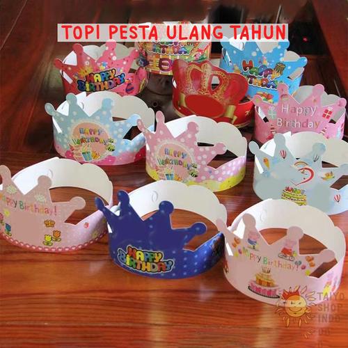 Promo TAIYO Topi Mahkota Pesta Ulang Tahun Anak Karton Glossy Birthday ...