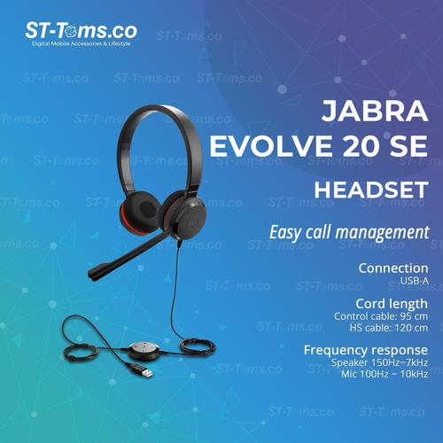 Promo Jabra Evolve 20 / Evolve 20SE Stereo USB A / C Professional headset Wired Headphone ...