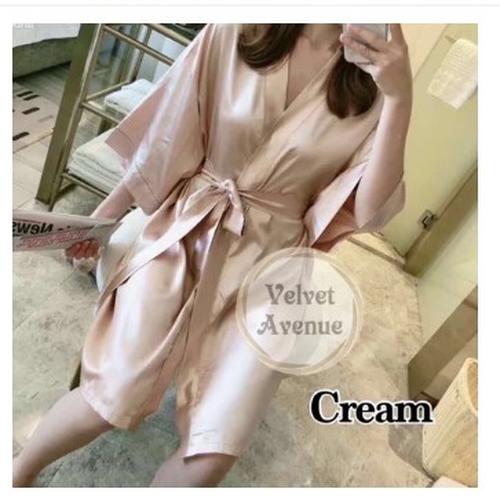 Jual Kimono Bathrobe Silk Satin Sheine Bride Bridesmaid Rompi Make Up ...