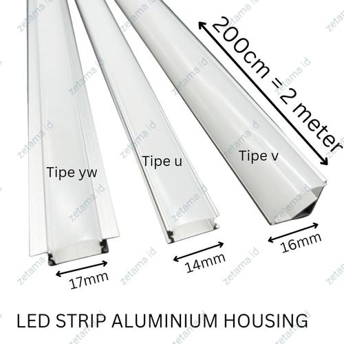 Jual Cover LED Aluminium Holder Led Profile LED Strip Panjang 2 Meter ...