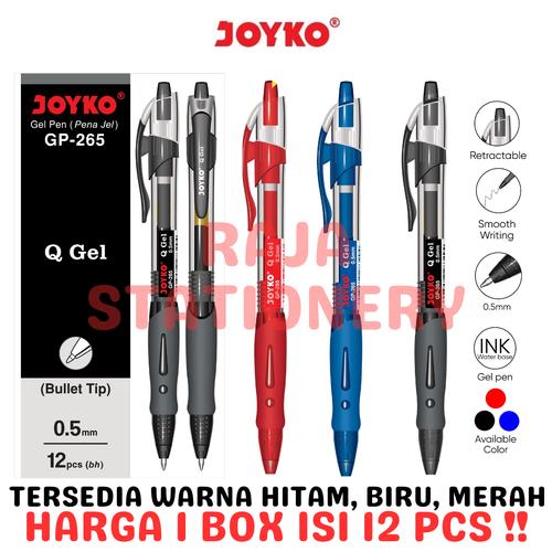 Promo JOYKO GEL PEN QGEL BLACK BLUE RED PENA PULPEN JOYKO CETEK HITAM ...