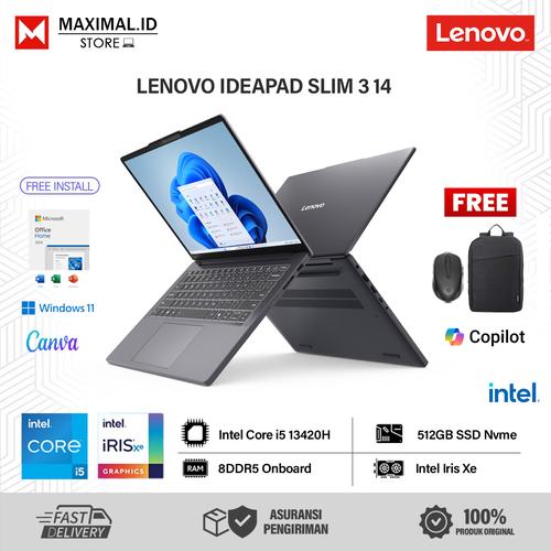 Jual Laptop Lenovo IdeaPad Slim 3 14 Intel i5 13420H Ram 8GB DDR5 512GB ...