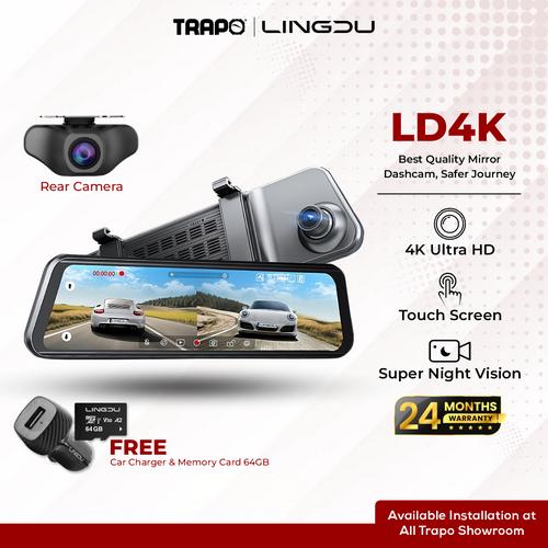 Promo Lingdu Dashcam LD4K - 4K+1080P - Dashcam Only, Tanpa Memory Cicil ...