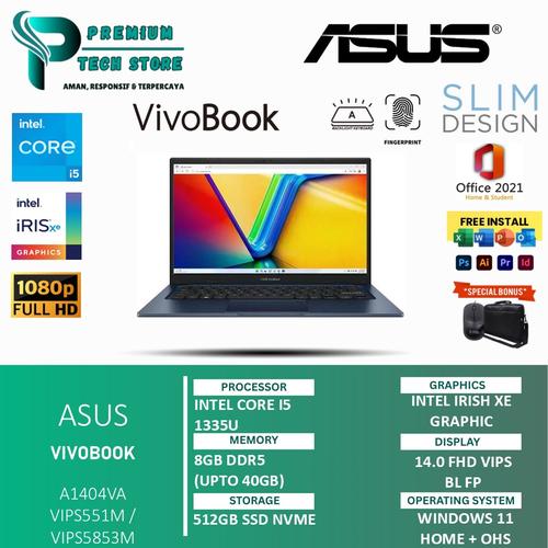 Jual Laptop ASUS Vivobook 14 A1404VA VIPS551 Intel Core i5 1335U 16GB ...