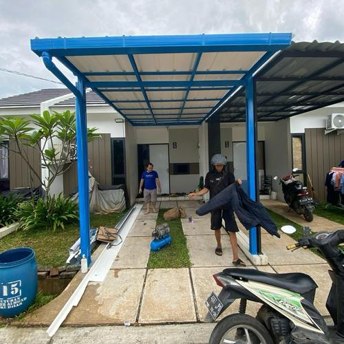 Jual Kanopi UPVC single layerd Rangka CNP 0,75 berikut talang pvc ...