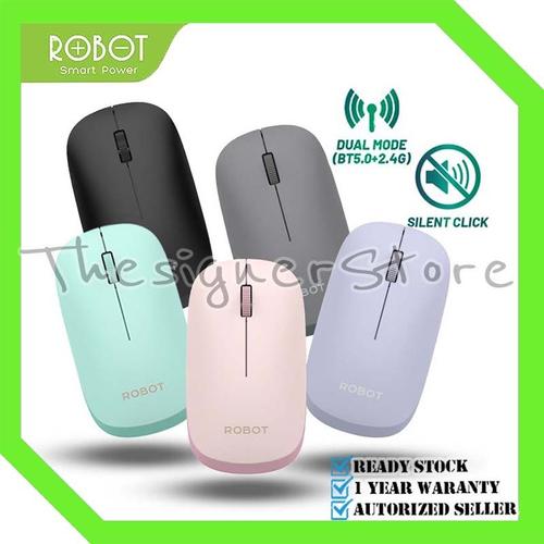 Promo ROBOT M390 Mouse Bluetooth + Wireless Mouse Silent Click ...