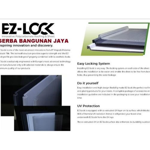 Jual EZ-LOCK Atap Polycarbonate Anti Bocor 1 Set - 6 METER - WHITE ...