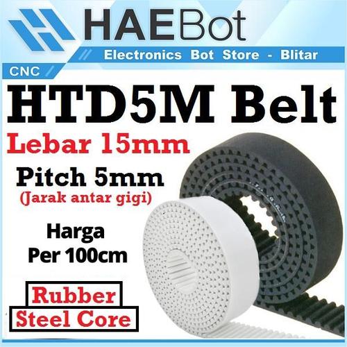 Jual [HAEBOT] HTD5M Timing Belt 15mm Rubber PU Steel Core W15 1 meter ...