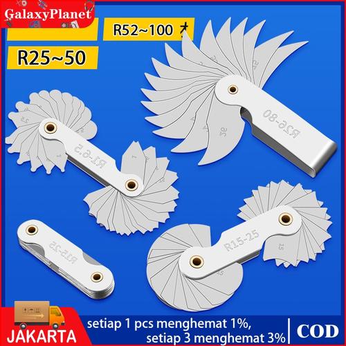 Jual Radius Gauge /Alat Ukur Radius R25-50 R Gauge Alat Pengukur Radius ...