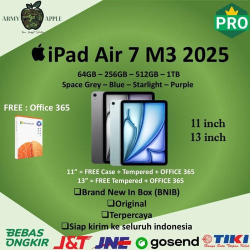 Jual Apple iPad Air M3 11 Inch 2025 Air 7 7th Gen 128GB 256GB 512GB 1TB Blue Purple Starlight ...