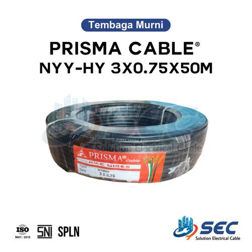 Jual Kabel listrik serabut tembaga 3x0.75 mm Panjang 50 Meter PRISMA ...