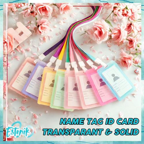 Jual ESTENIK` {COD} Name Tag Id Card Transparant & Solid Gantungan ...