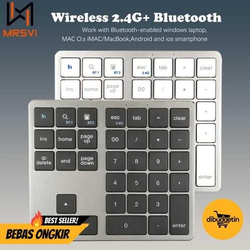 Jual Keyboard Numeric Numpad Wireless 2.4GHz Bluetooth Silent Keypad ...