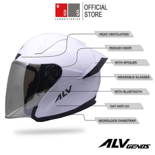 Jual HELM ALV GENOS NO BLUETOOTH HELM HALF FACE STANDART SNI 100% ...