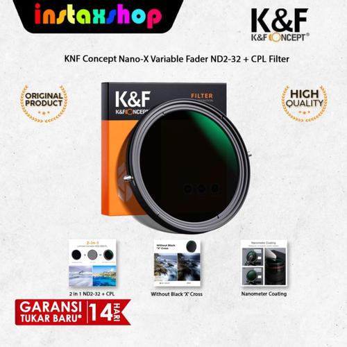 Promo K&F Concept Nano-X Variable Fader NDX ND2-32+CPL Lens Filter KNF - 58mm Cicil 0% 3x - Kota ...