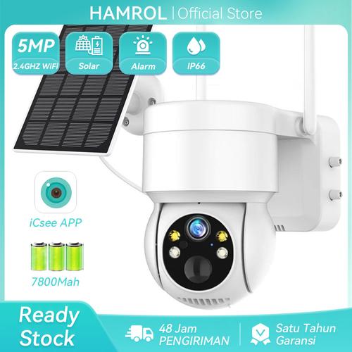 Jual Hamrol 5MP Smart Camera Outdoor Solar PTZ WiFi IP Kamera With ...