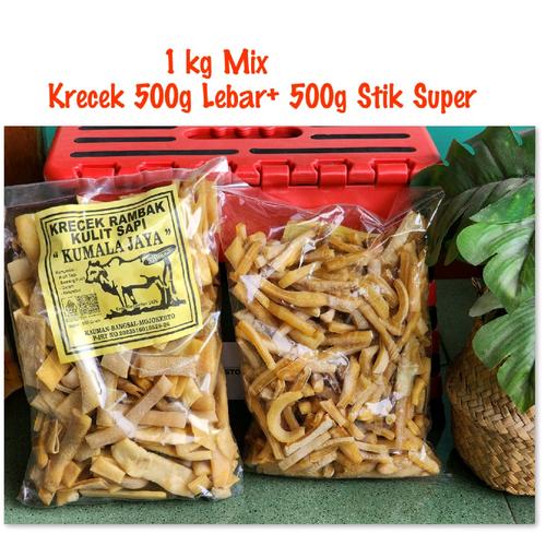Jual Paket Combo 1 Krecek Rambak Sapi 1 Kg (500g Varian Lebar/Tipisan + 500g Varian Super Tebal ...