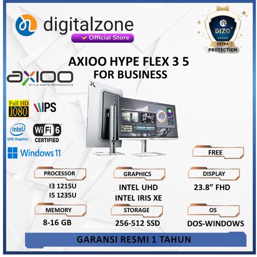 Promo AIO AXIOO HYPE FLEX 3 FLEX 5 I3 1215U I5 1235U 8-16GB 255-512SSD 23.8 FHD IPS DOS - I3/8 ...