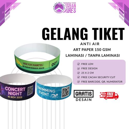 Jual Cetak gelang tiket kertas gelang event custom termurah - LAMINASI ...