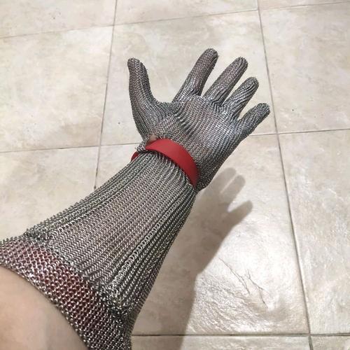Jual Full Hand Safety Long Arm Chain Mail Mesh Glove Stainless Steel ...