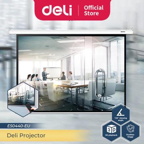 Promo Deli Automatic Screen Projector Layar Proyektor Otomatis 100&120 ...