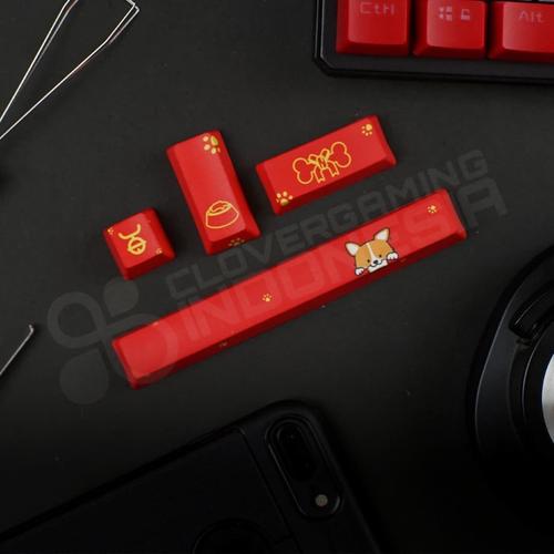 Jual Keycaps CLV Puppy - PBT 4 Keycap Set Custom - Black Grey - Kota ...