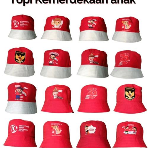 Jual Topi bucket merah putih topi anak bucket kemerdekaan topi HUT RI ...