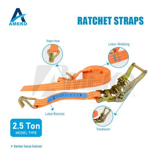 Jual RACHAT / WEBBING CARGO LASHING 50MM (2 TON x 6/8METER) / RATCHET ...