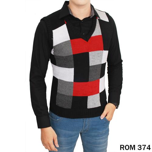 Promo Rompi Rajut Rajut Kombinasi Warna ROM 374 - Baju Pria - Free Size ...