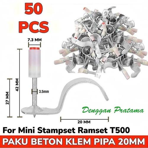 Jual Paku Beton Mini Stampset Klem Jepit Pipa PVC Paralon Ramset 7.3MM ...