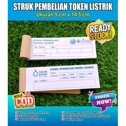 Jual (100 lembar) STRUK PEMBELIAN TOKEN LISTRIK | NOTA TOKEN LISTRUK ...
