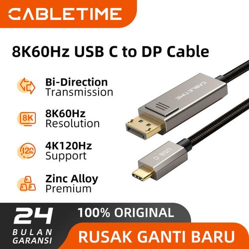 Promo CABLETIME USB C to DisplayPort DP 4K 8K Converter Thunderbolt Premium - CC20 4K, 1.8M ...