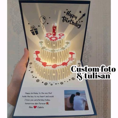 Jual Custom Kartu Ucapan Ulang Tahun Dengan Musik / 3D Birthday Card with Music Box - Kota ...