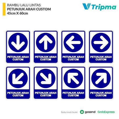 Jual Rambu Petunjuk Arah (Putih Biru) 45cm x 60cm Plat Alumunium - Plat ...
