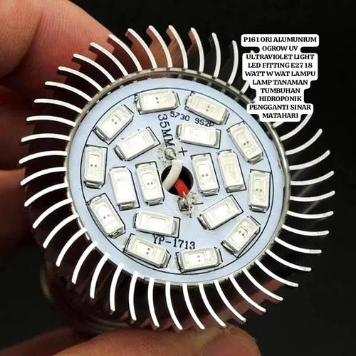 Jual P161 ORI ALUMUNIUM OGROW UV ULTRAVIOLET LIGHT LED FITTING E27 18 ...