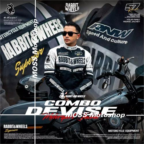 Jual JAKET RABBIT & WHEELS COMBO DEVISE BLACK | JAKET TOURING RABBIT ...