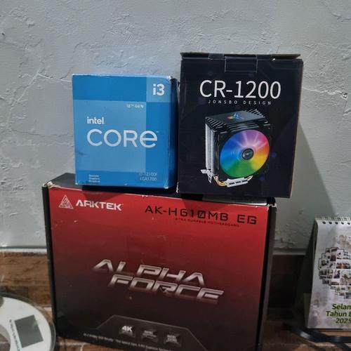 Jual Paket Pc intel i3 12100f + motherboard/mobo arktek h610mb + jonsbo ...