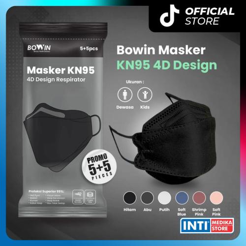 Promo BOWIN - Masker Earloop 4ply KN95 Medis | 4D Surgical Mask Model KF94 - Grey - - INTI ...
