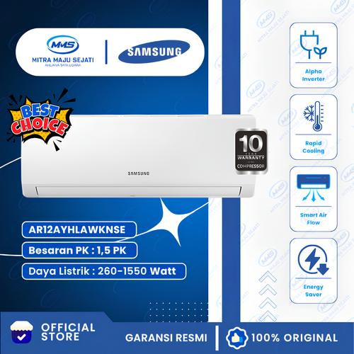 Jual AC Samsung 1,5 PK Alpha Inverter AR12AYHLAWKNSE - Hemat Listrik 1320W, Cepat Dingin & Smart ...