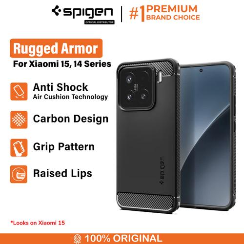 Promo Case for Xiaomi 15 14 14T Pro Spigen Rugged Armor Matte Carbon ...