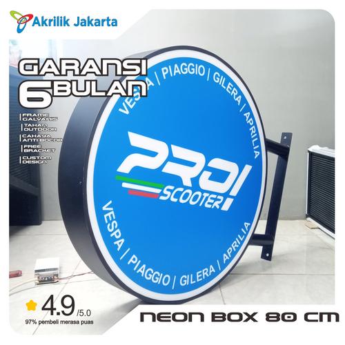 Jual Neon Box LED | Neon Sign plat galvanis anti karat bulat 80cm - 2 ...