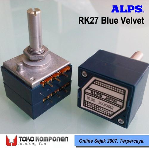 Jual ALPS RK27 Blue Velvet 10k 20k 50k 100k 250k Stereo Potentiometer ...