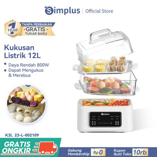 Promo 【SUPER SALE】SIMPLUS Electric Steamer 2 Tingkat Pengkukus Listrik Rumah Tangga Kukusan ...