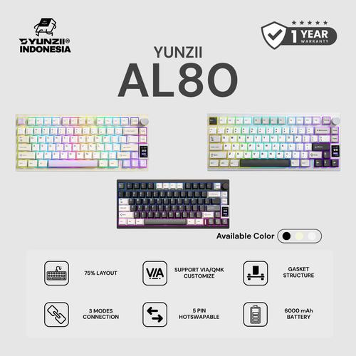 Promo Yunzii AL80 / AL-80 Aluminium Mechanical Keyboard Full Size LCD ...
