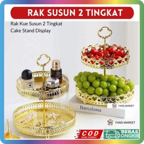 Jual Rak Kue Susun 3 Tingkat Piring Kue Buah Cake Food Stand Display ...