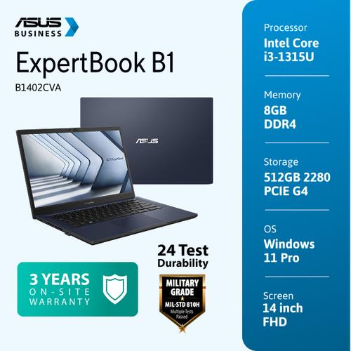 Promo ASUS EXPERTBOOK B1402CVA-NK3851X Intel Core I3-1315U/8GB DDR4 ...