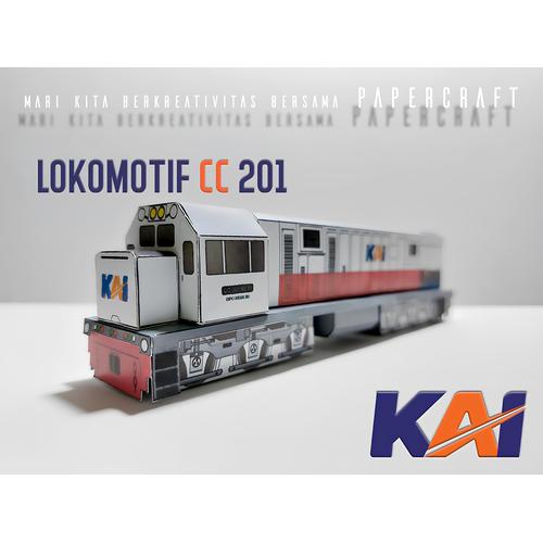 Jual 3D Papercraft Miniatur Kereta Api Indonesia Lokomotif CC 201 ...