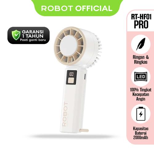 Promo ROBOT Mini Fan Highspeed Handheld With LED Display 2000mAh ...